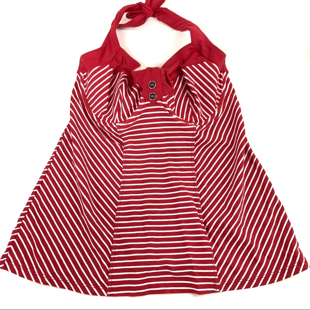 Panache Tankini Top 30ff Britt Stripe Sw0921 Red - Gem